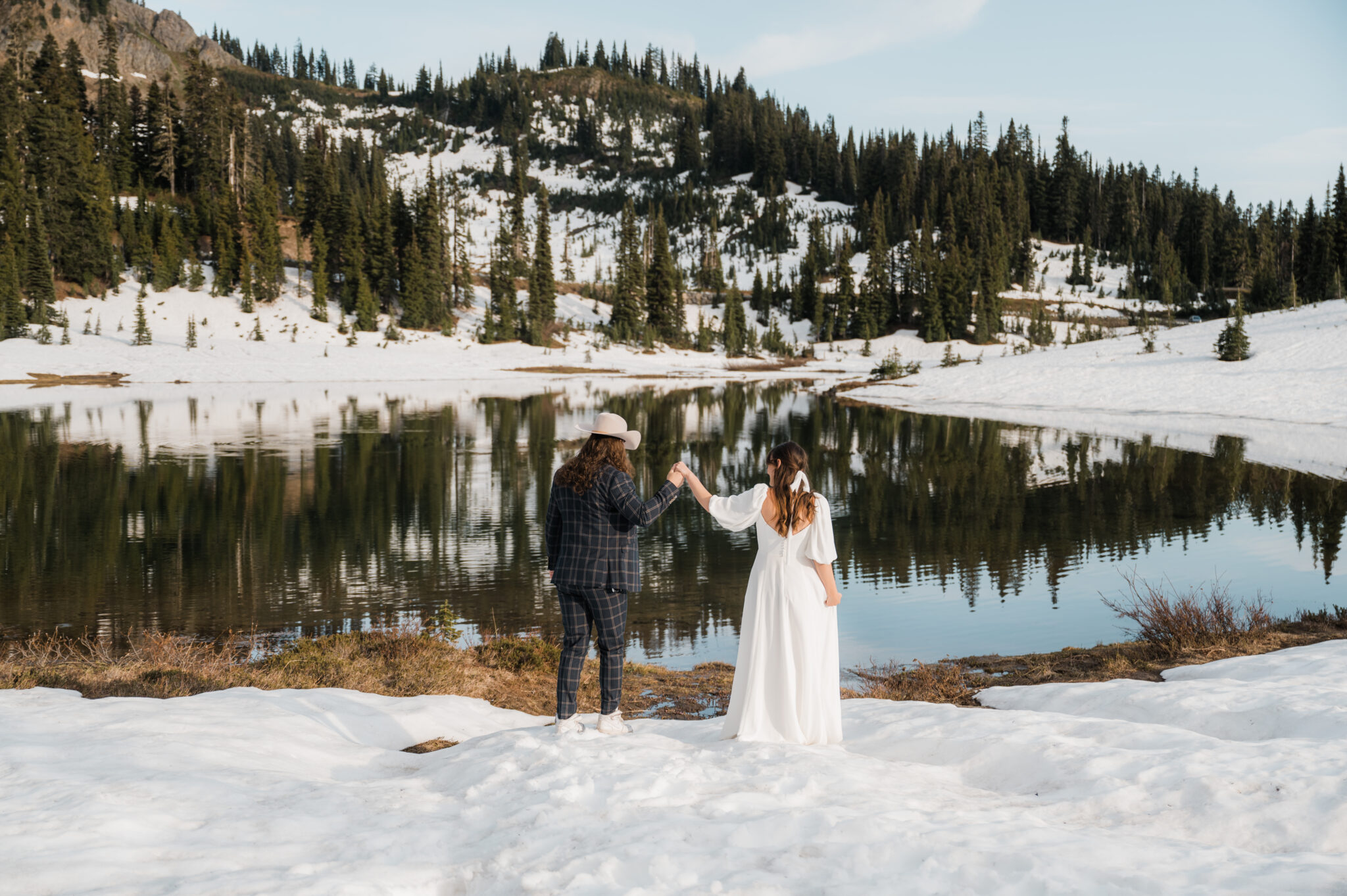 Sunset Elopement At Mount Rainier | Tipsoo Lake - Wandering Peaks